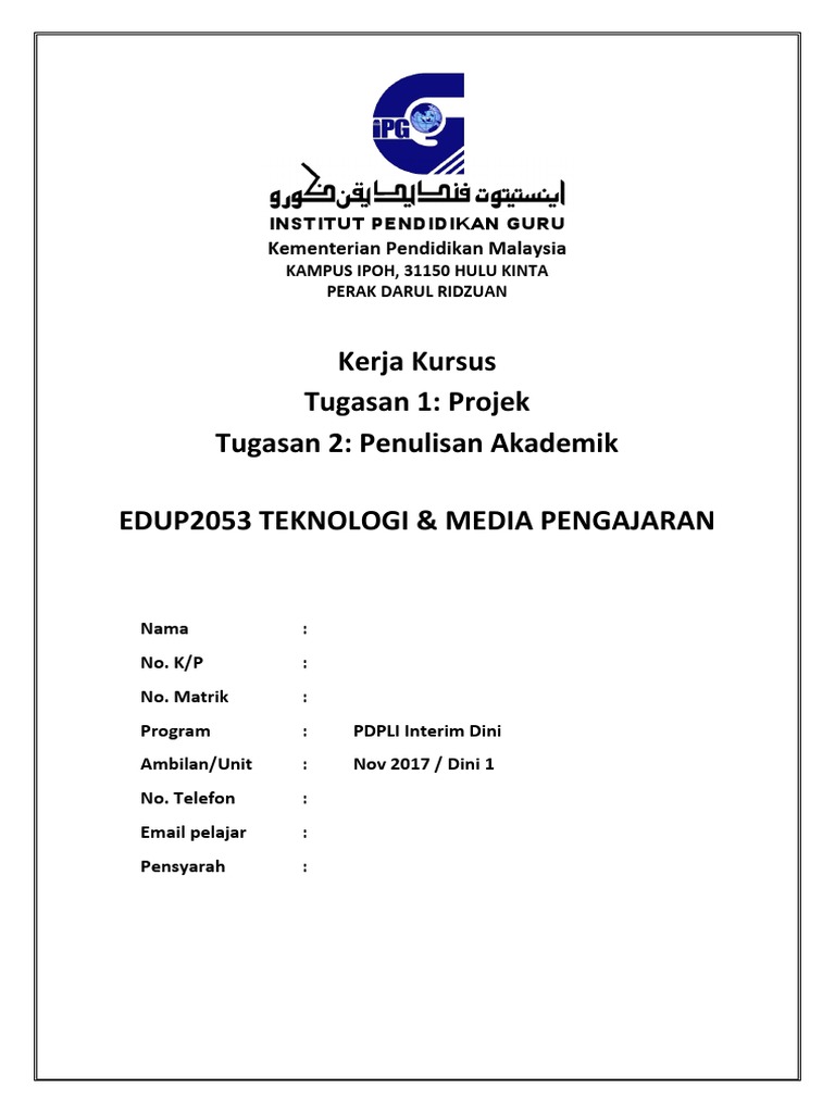 Template Kerja Kursus Penuh | PDF