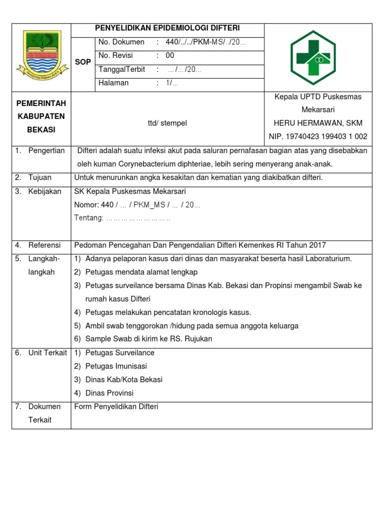 Sop Pe Difteri | PDF