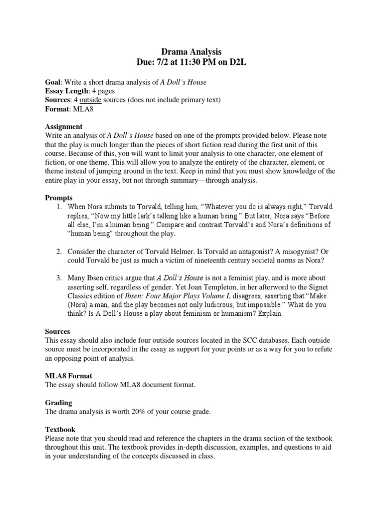 Drama Analysis Assignment | PDF