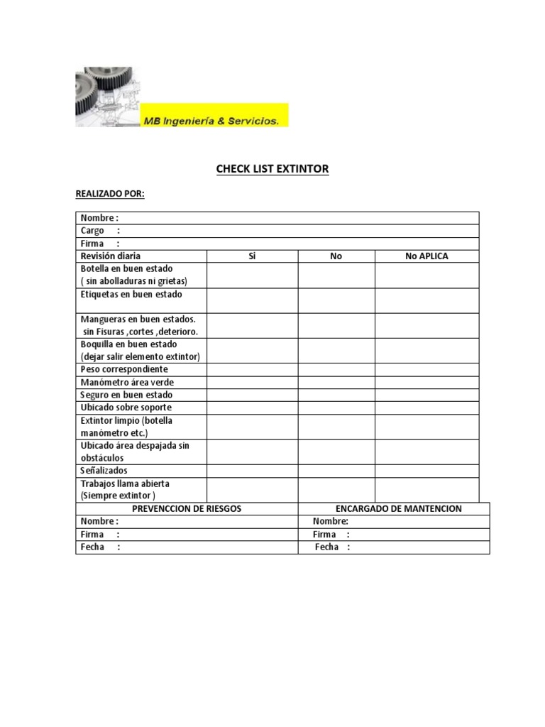 Check List Extintor | PDF