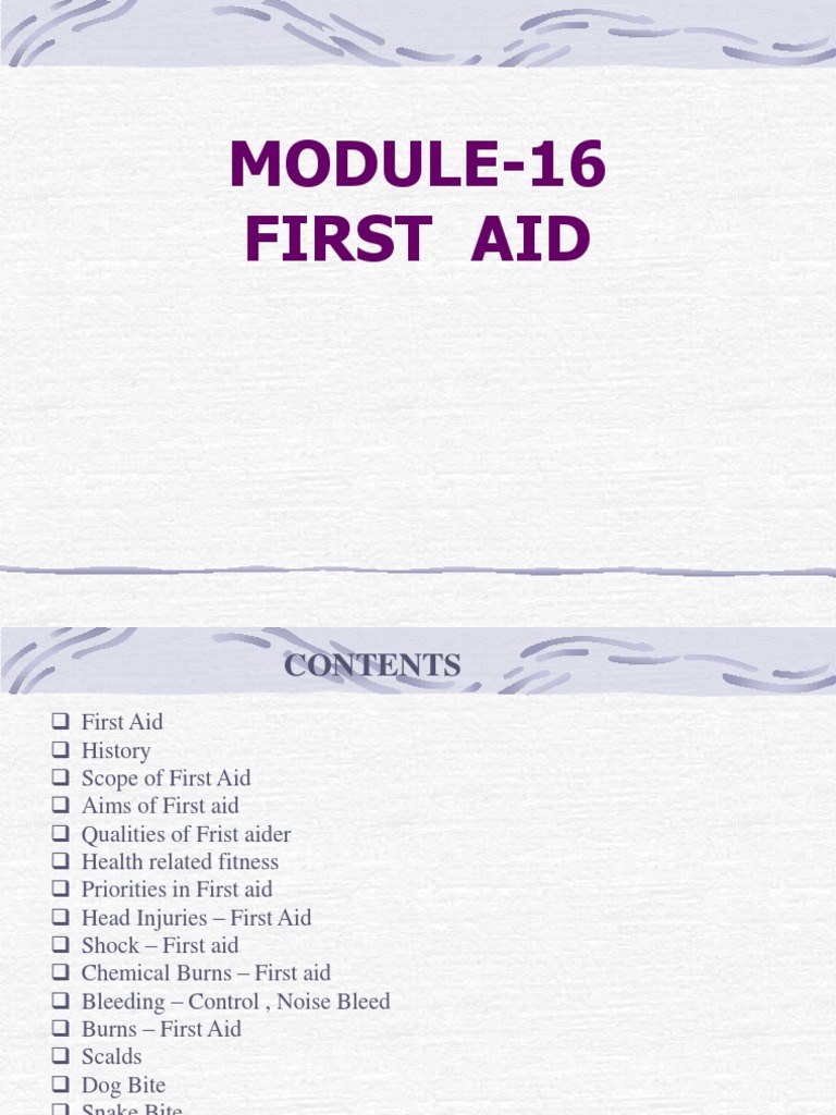 Module-16 First Aid | PDF | First Aid | Burn