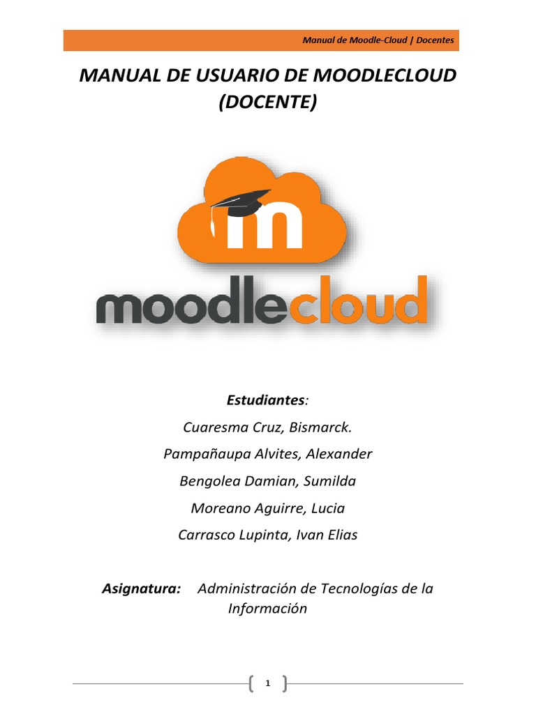 Manual de Usuario de MoodleCloud | PDF | ciberespacio | Software