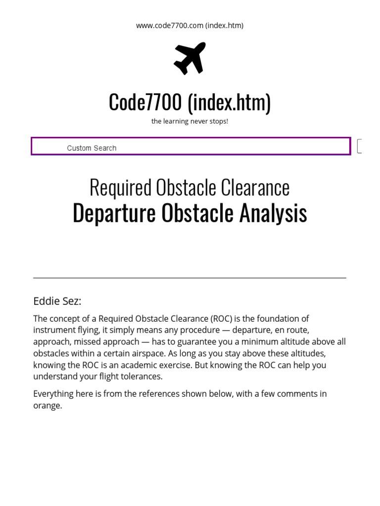 Required Obstacle Clearance | PDF | Aerospace | Aviation