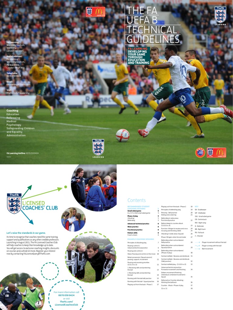 UEFA B Technical Guidelines PDF | PDF | Forward (Association Football ...