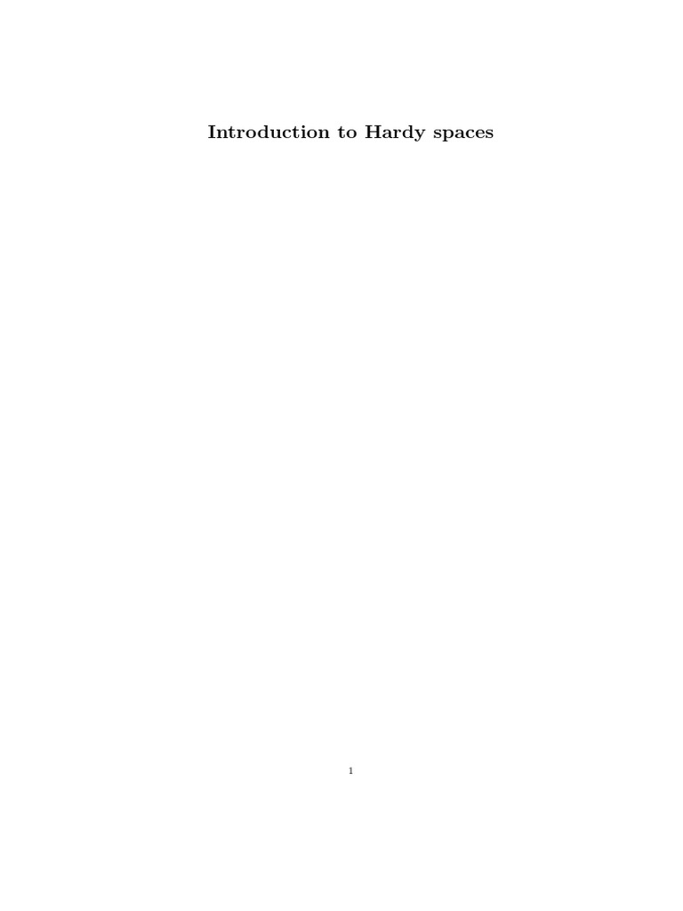 Introduction to Hardy Spaces and Holomorphic Functions | PDF | Compact ...