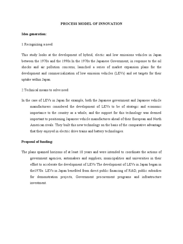 Process Model of Innovation | PDF | Hybrid Electric Vehicle | Exhaust Gas
