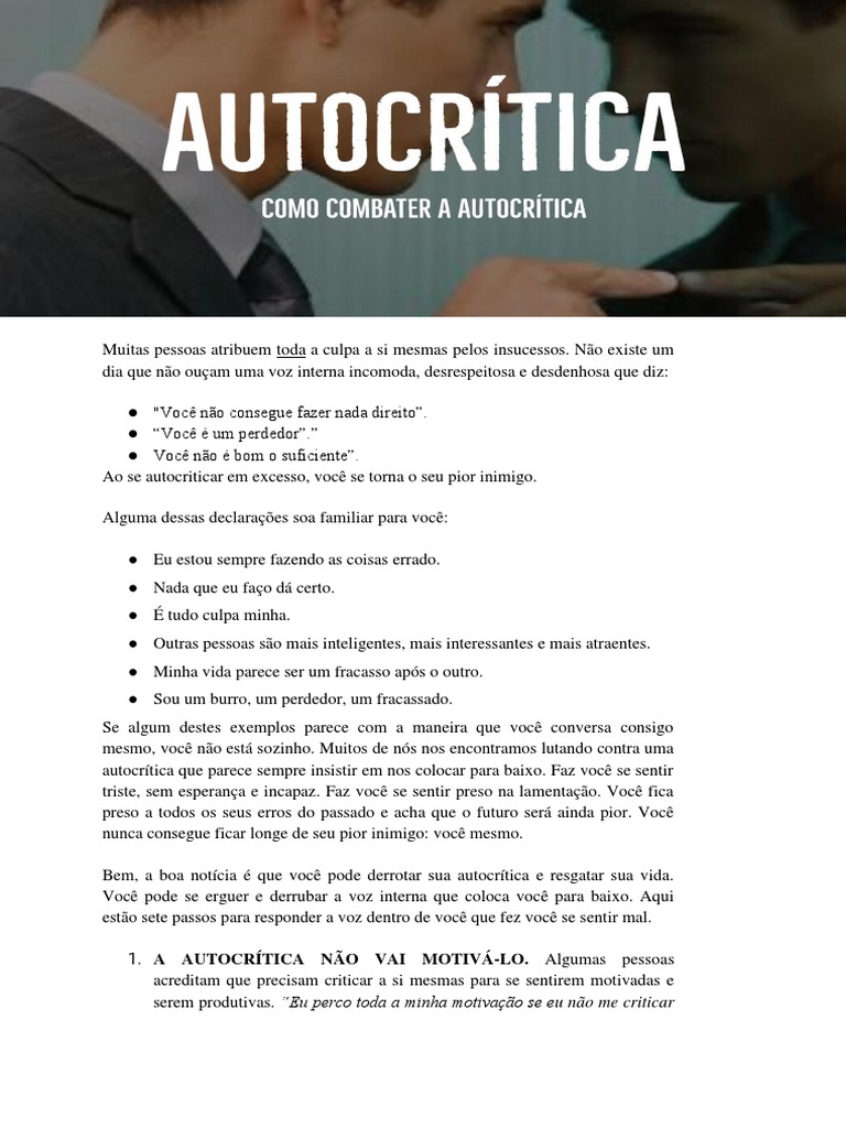 Autocrítica | PDF | Pensamento | Humano