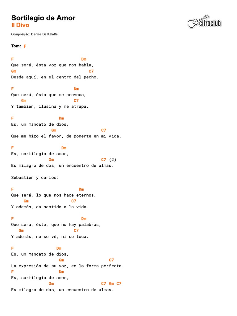 Cifra Club - Il Divo - Sortilegio de Amor | PDF