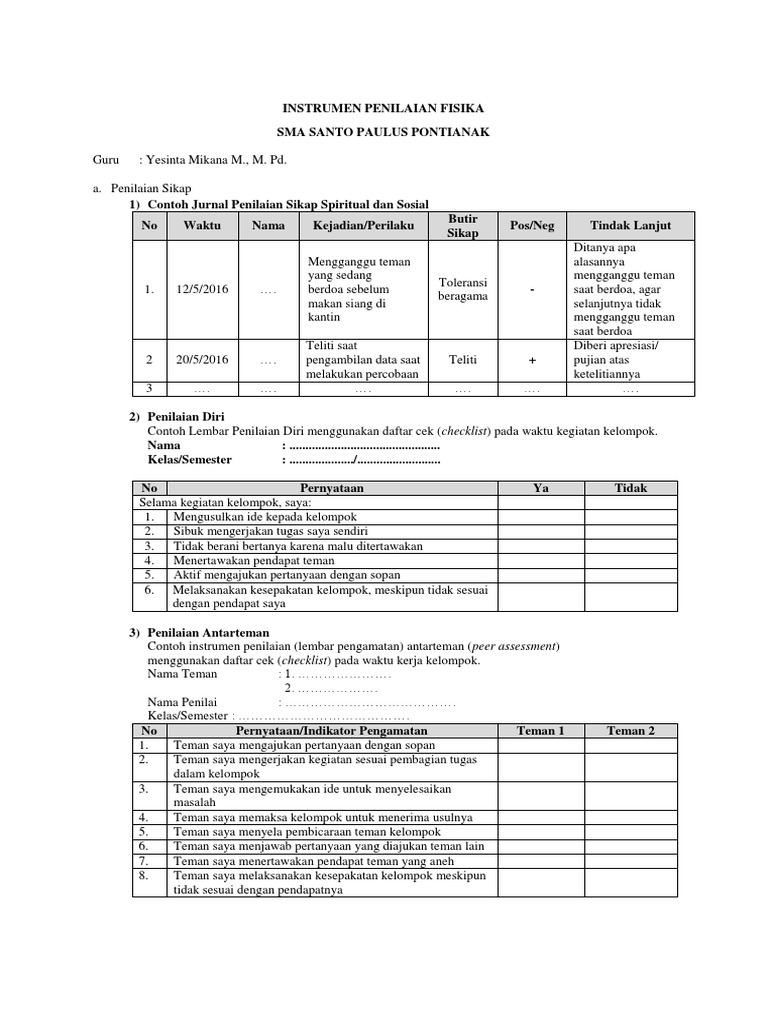 Instrumen Penilaian Fisika | PDF Instrumen Penilaian Fisika | PDF