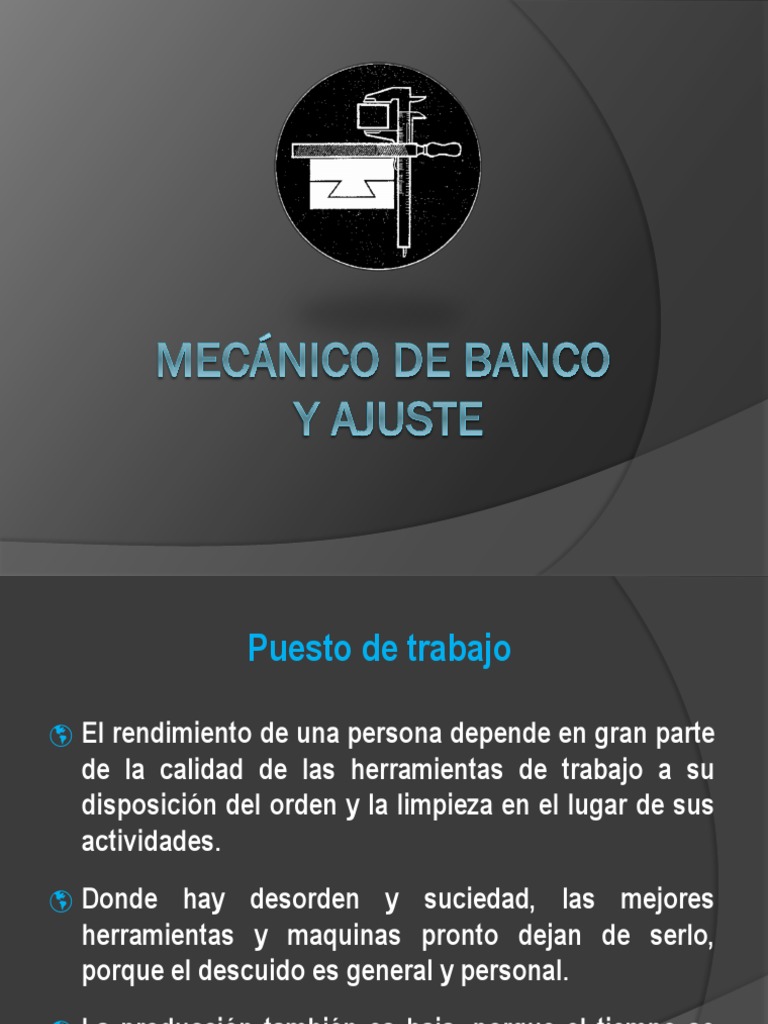 Mecánico de Banco y Ajuste 1 | PDF | Tornillo | Herramientas