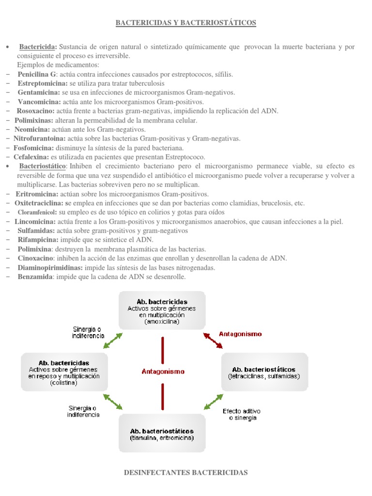 Bactericidas y Bacteriostáticos | Las bacterias | Antibióticos