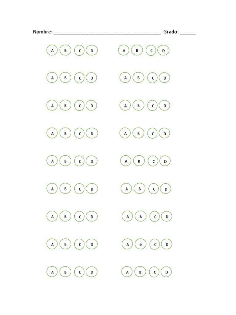 Hoja de Respuestas de Selección Multiple | PDF