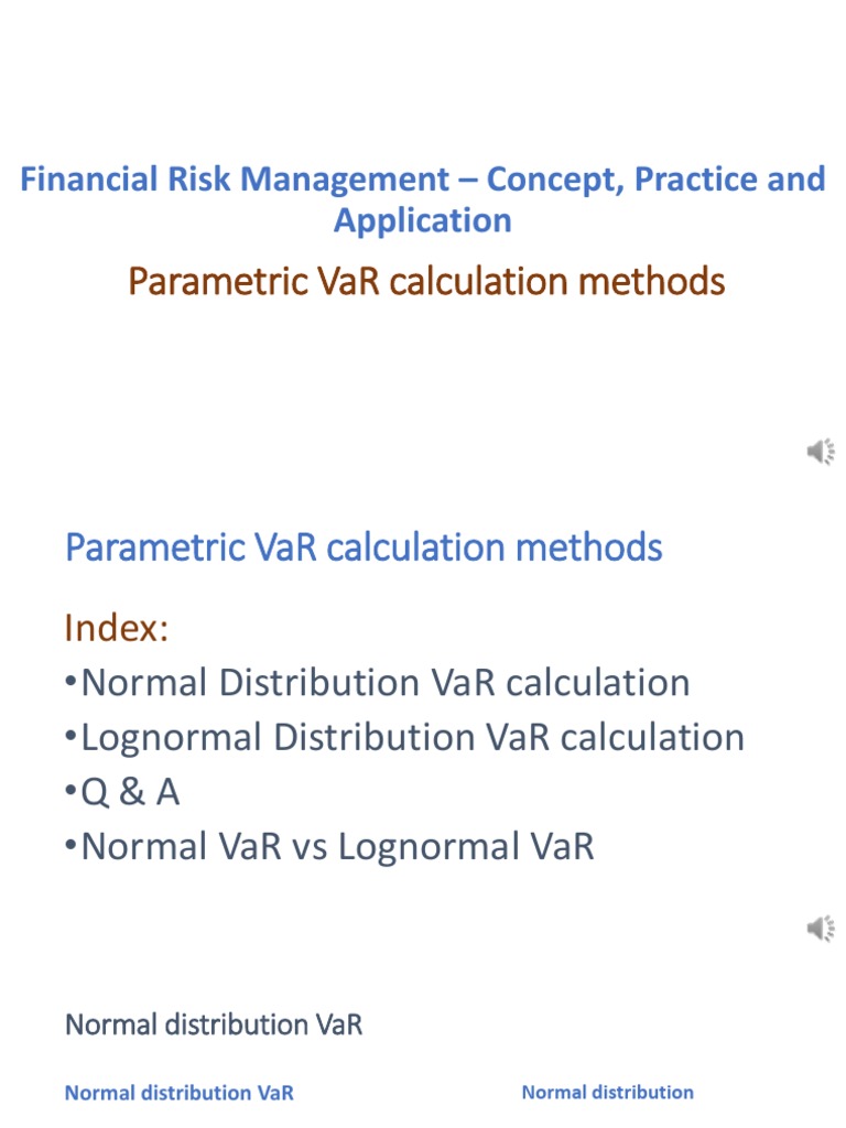 Parametric VaR Calculation Methods Explained | PDF | Normal ...