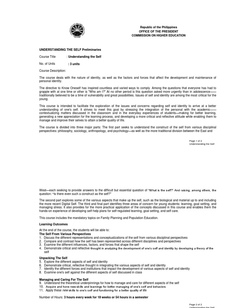 Understanding The Self | PDF | Self | Competence (Human Resources)