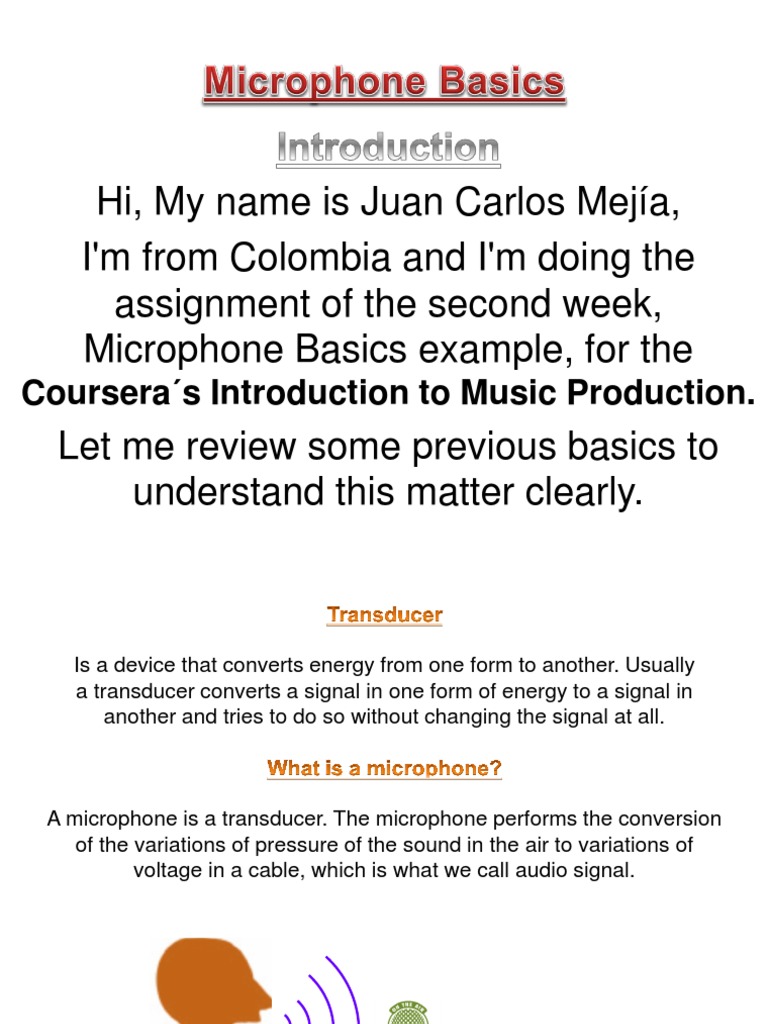 Microphone Basics PDF | Download Free PDF | Microphone | Sound Recording