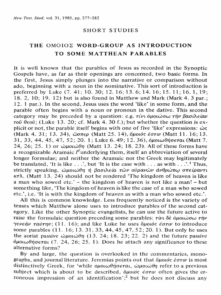 Omoio : 'It 'It | PDF | Gospel Of Matthew | Gospel Of Mark