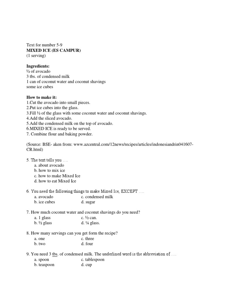 Contoh Soal Procedure Text | PDF