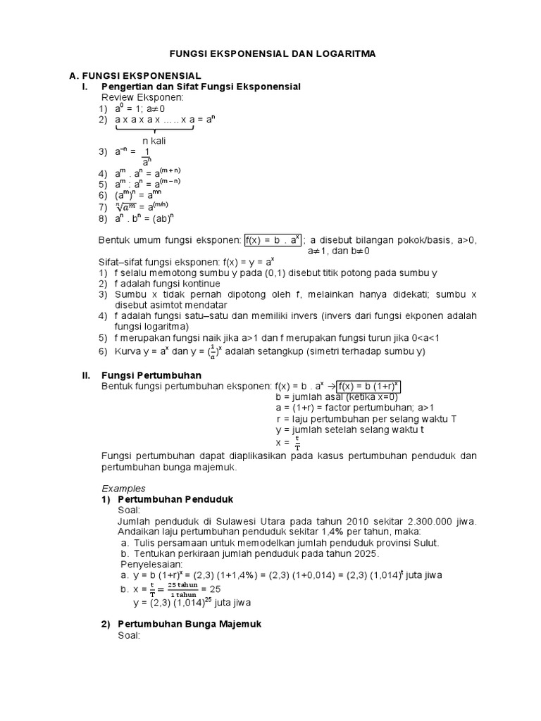 Contoh Soal Eksponen Dan Logaritma | PDF
