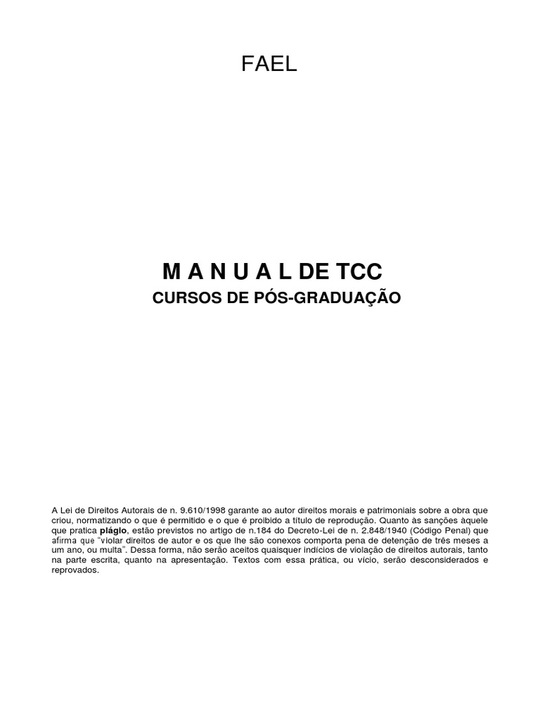 Manual Tcc Fael Pdf Pós Graduação Citação
