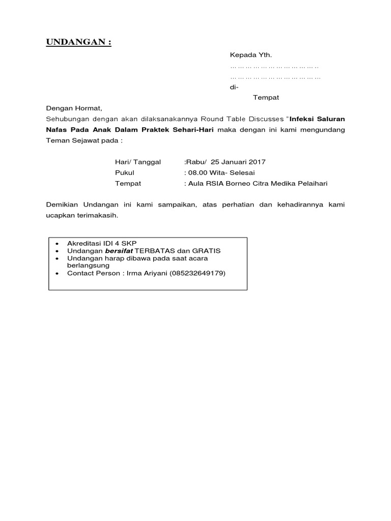 Contoh Undangan RTD | PDF