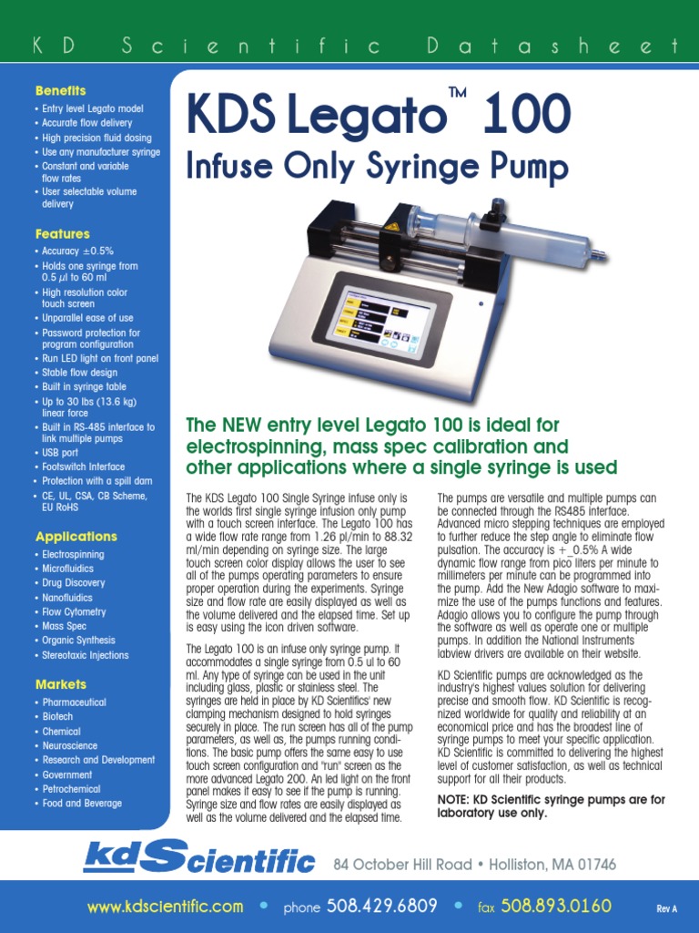 KD 100 | PDF | Syringe | Touchscreen