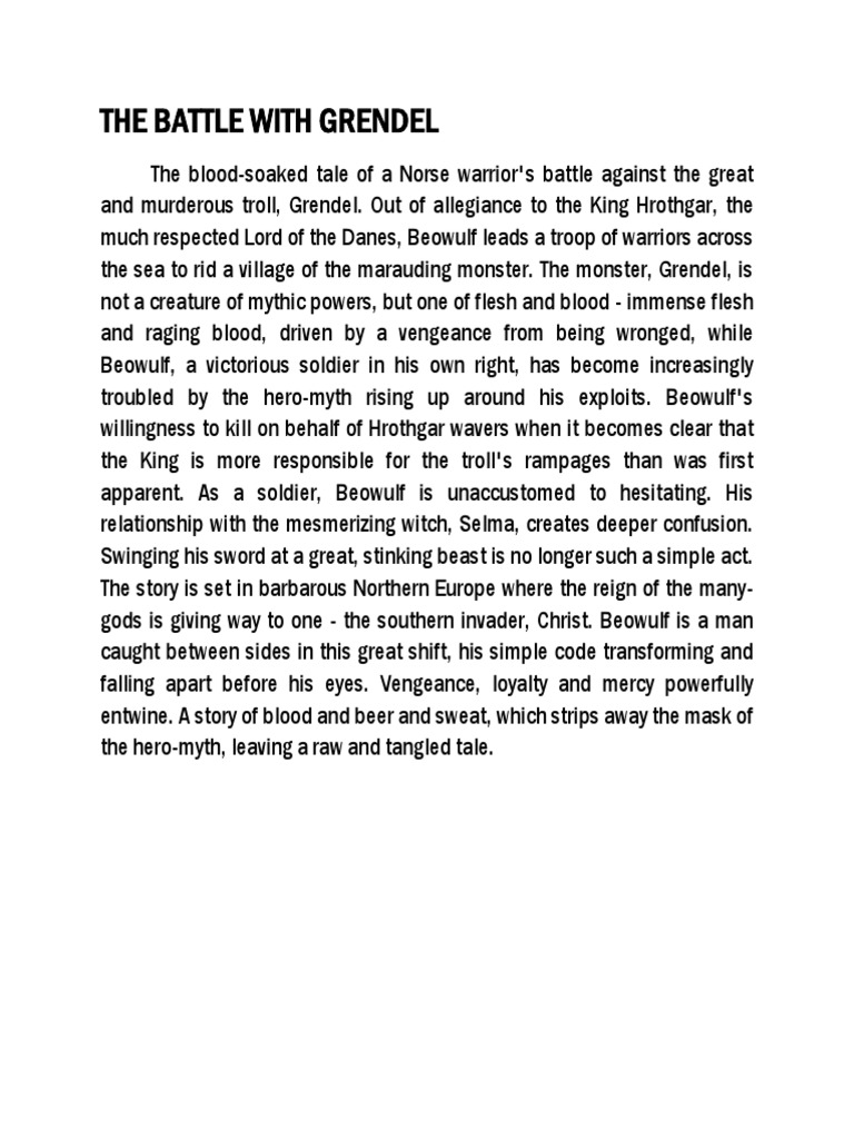 The Battle With Grendel | PDF
