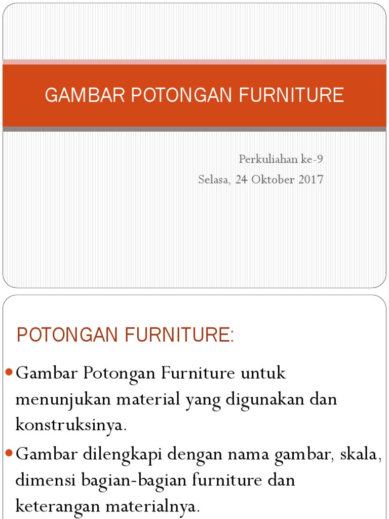 Gambar Potongan dan Notasi Furniture | PDF