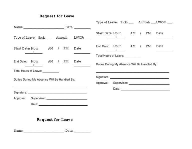 Leave Request Form Template | PDF