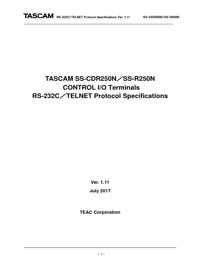 RS-232C:TELNET Protocol Specifications | PDF | Electronic Engineering | Electronics