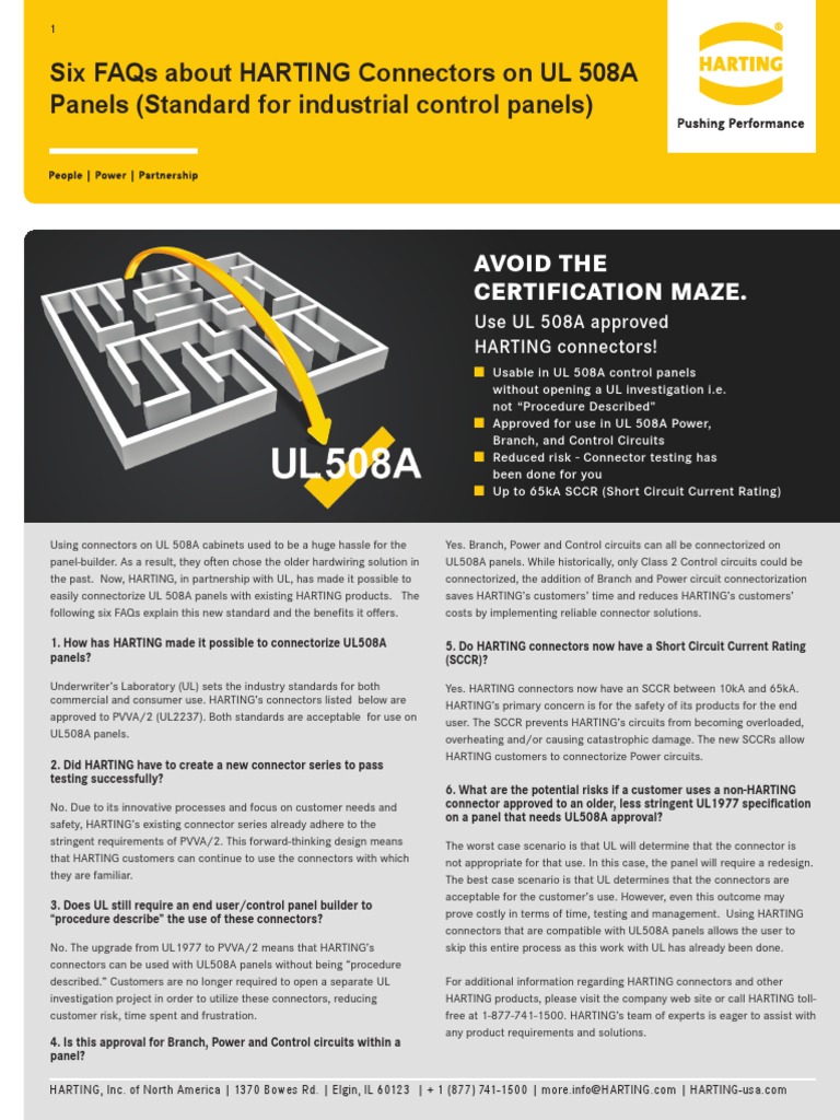 Six Faqs About Harting Connectors On Ul 508A Panels (Standard For ...