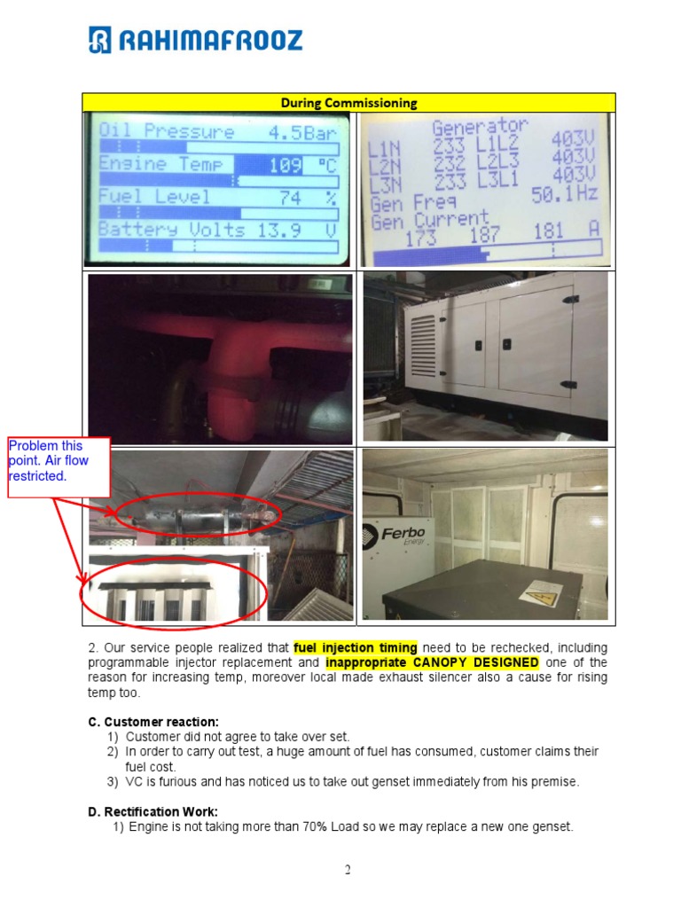 During Commissioning: Problem This Point. Air Flow Restricted | PDF ...