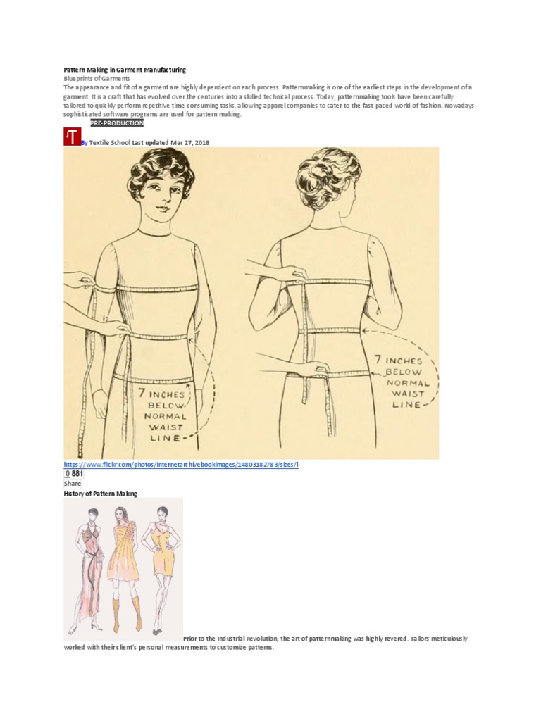 Pattern Making in Garment Manufacturing Mass Production | PDF ...