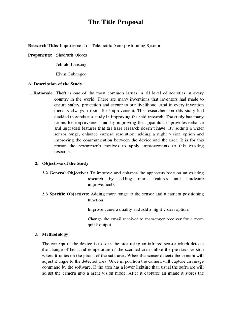 The Title Proposal | Image Scanner | Imaging | Free 30-day Trial | Scribd