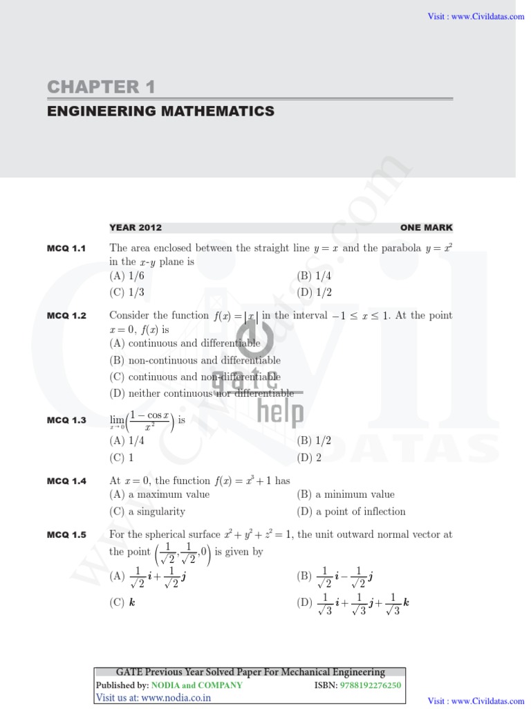 Engineering Mathematics | PDF | Nonlinear System | Integral