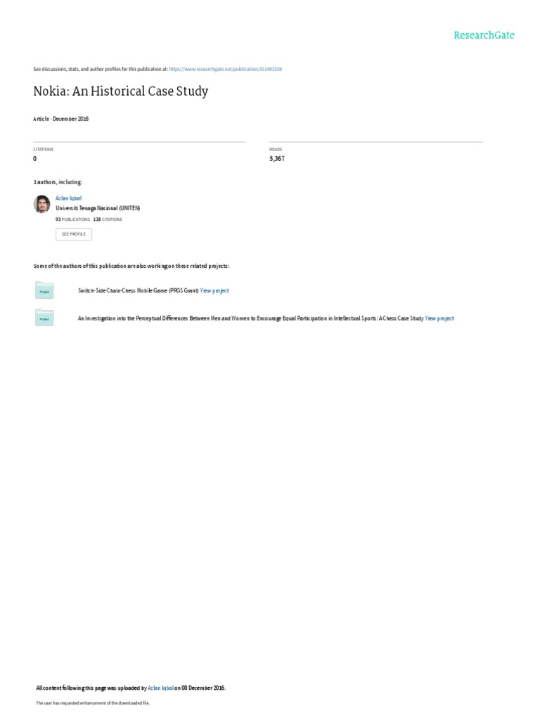 Case Study of Nokia | PDF | Smartphone | Nokia