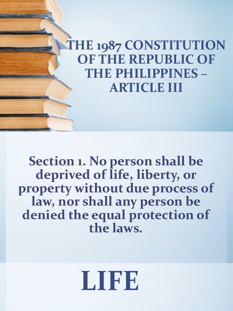 BILL OF RIGHTS Section 1 | PDF | Manila | Liberty