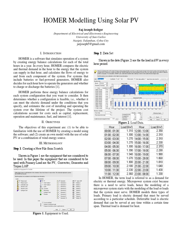HOMER Modelling Using Solar PV: Raj Joseph Boligor | PDF ...