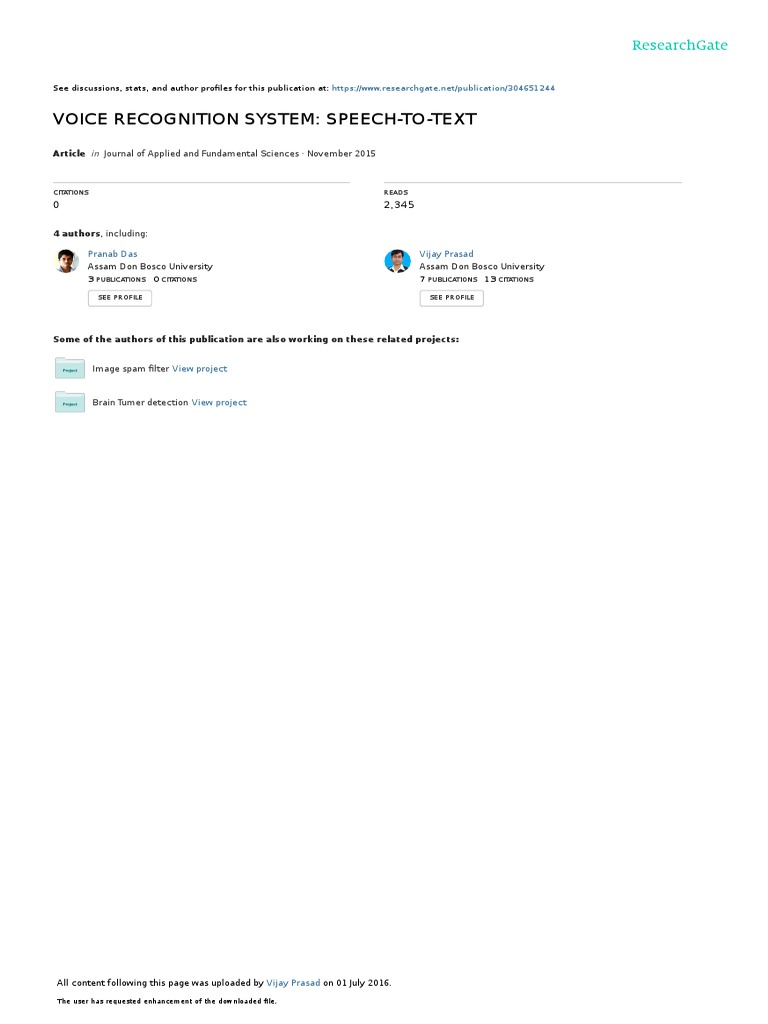 Speech To Text | PDF | Speech Recognition | Applied Mathematics
