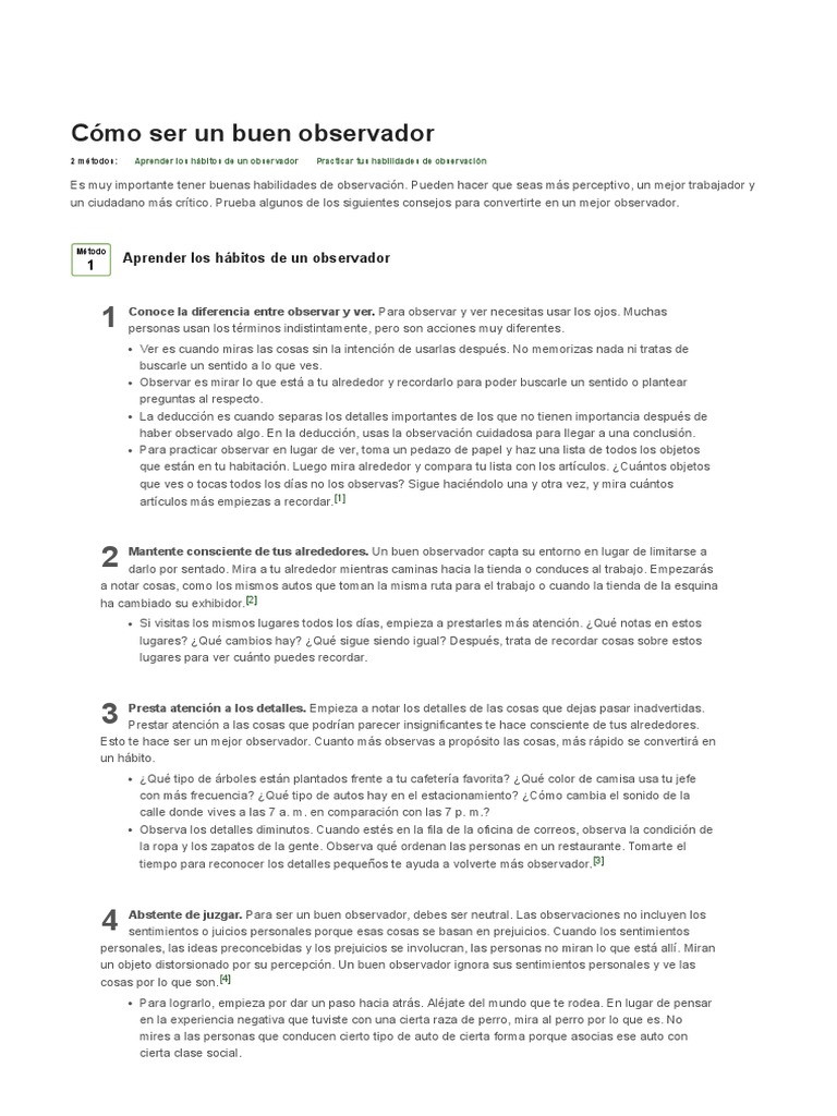 Cómo Ser Un Buen Observador_ 10 Pasos (Con Fotos) | Memoria | Sicología ...