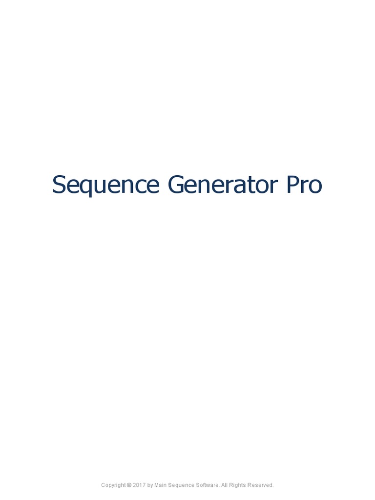 Sequence Generator Pro | Download Free PDF | Telescopic Sight | Camera