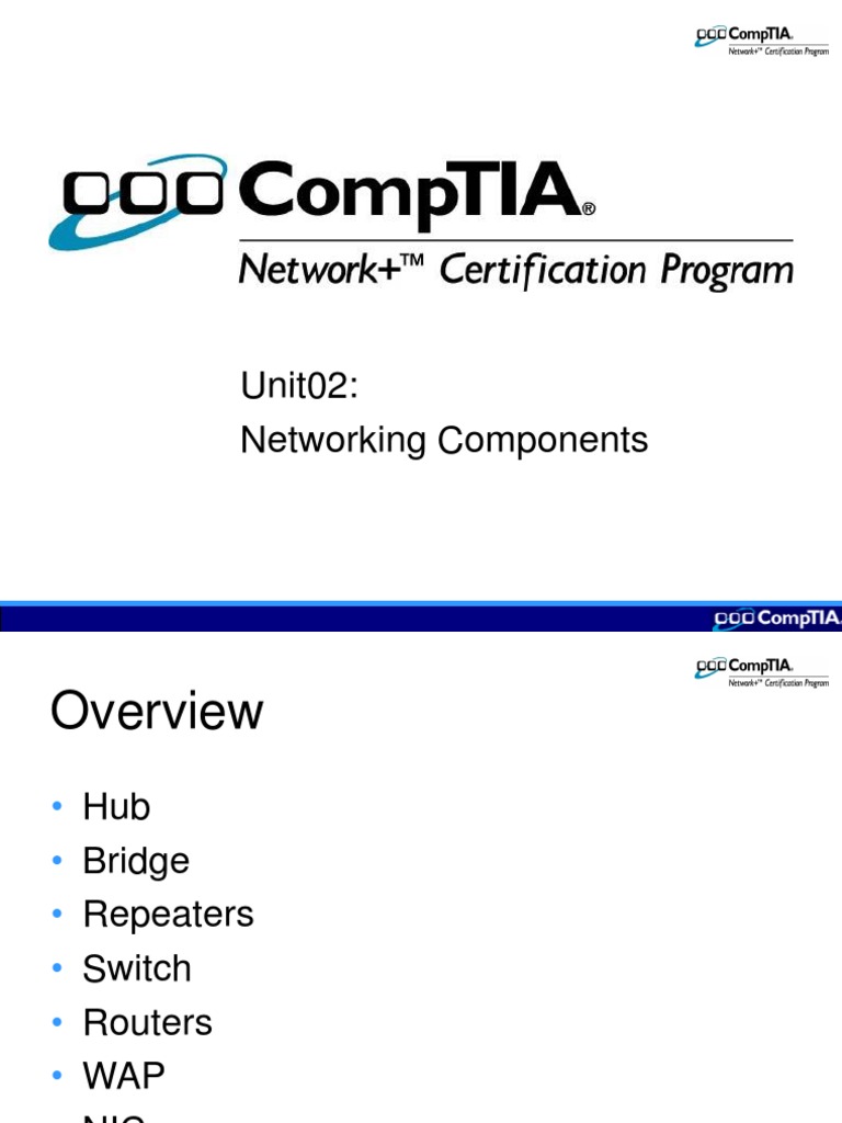 Unit02: Networking Components | PDF | Wireless Access Point | Computer Network