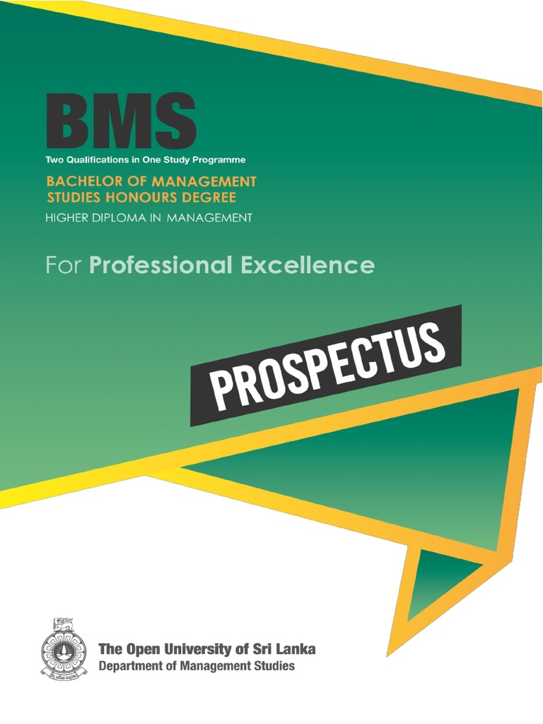 Bms Prospectus 2018-19 PDF | PDF | Academic Degree | Distance Education