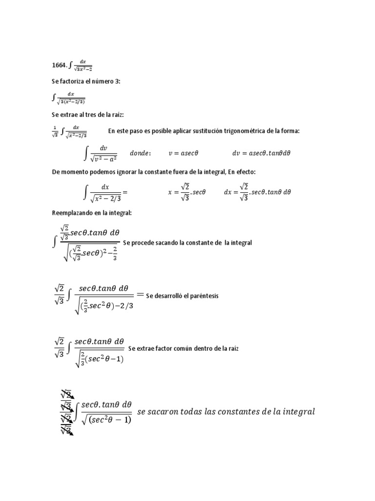 Ejercicios de Calculo Integral | PDF | Raíz cuadrada | Integral