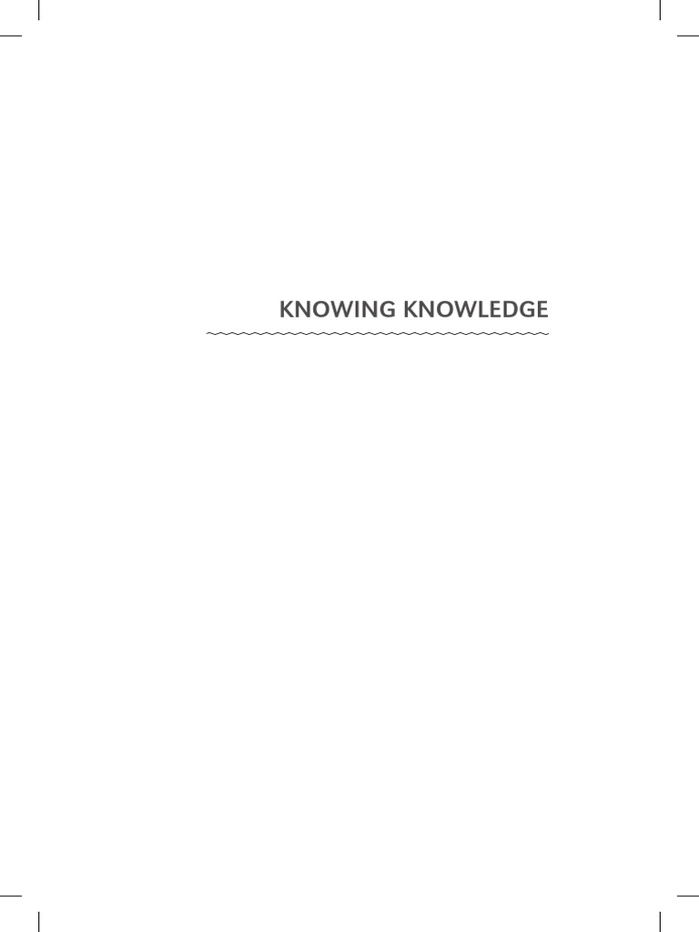 Knowing Knowledge | PDF | Epistemology | Business Process