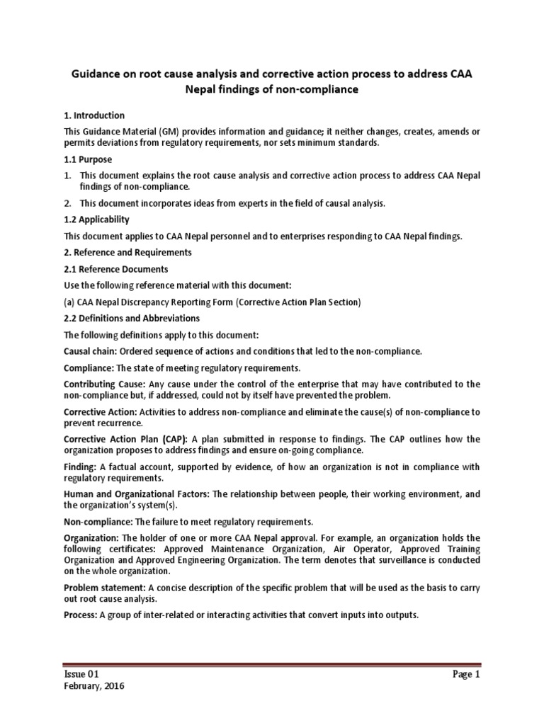 Guidance On Root Cause Analysis | PDF | Causality | Airport