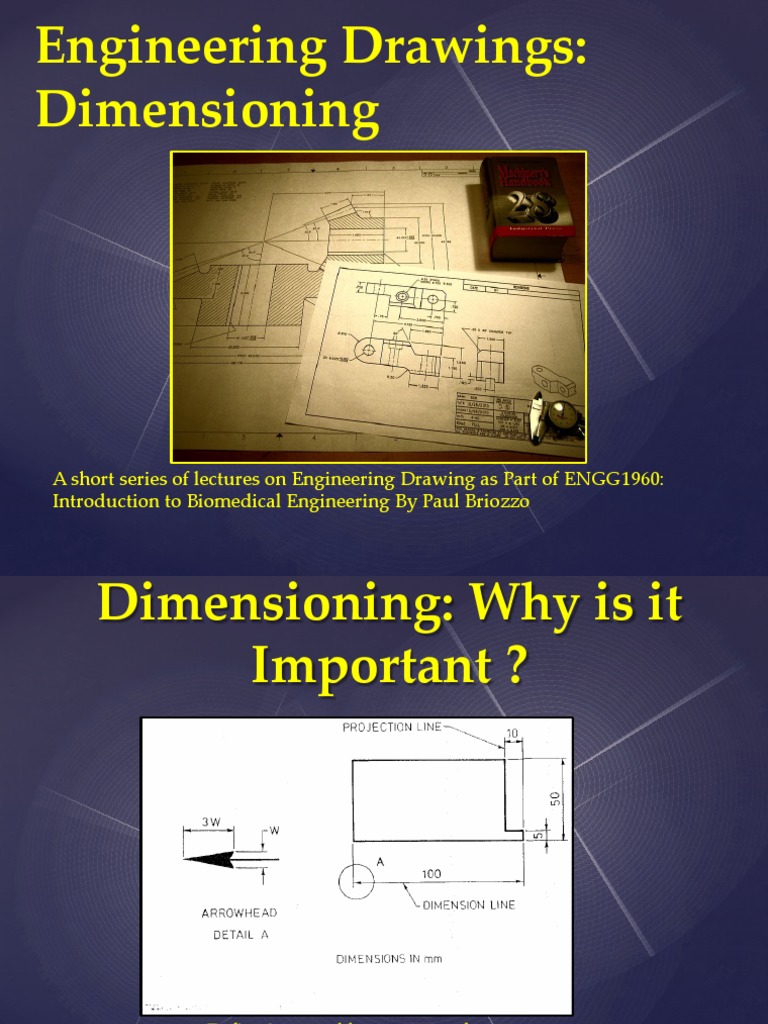 ENGG1960 Engineering Drawings Lecture Dimensioning PDF | PDF ...