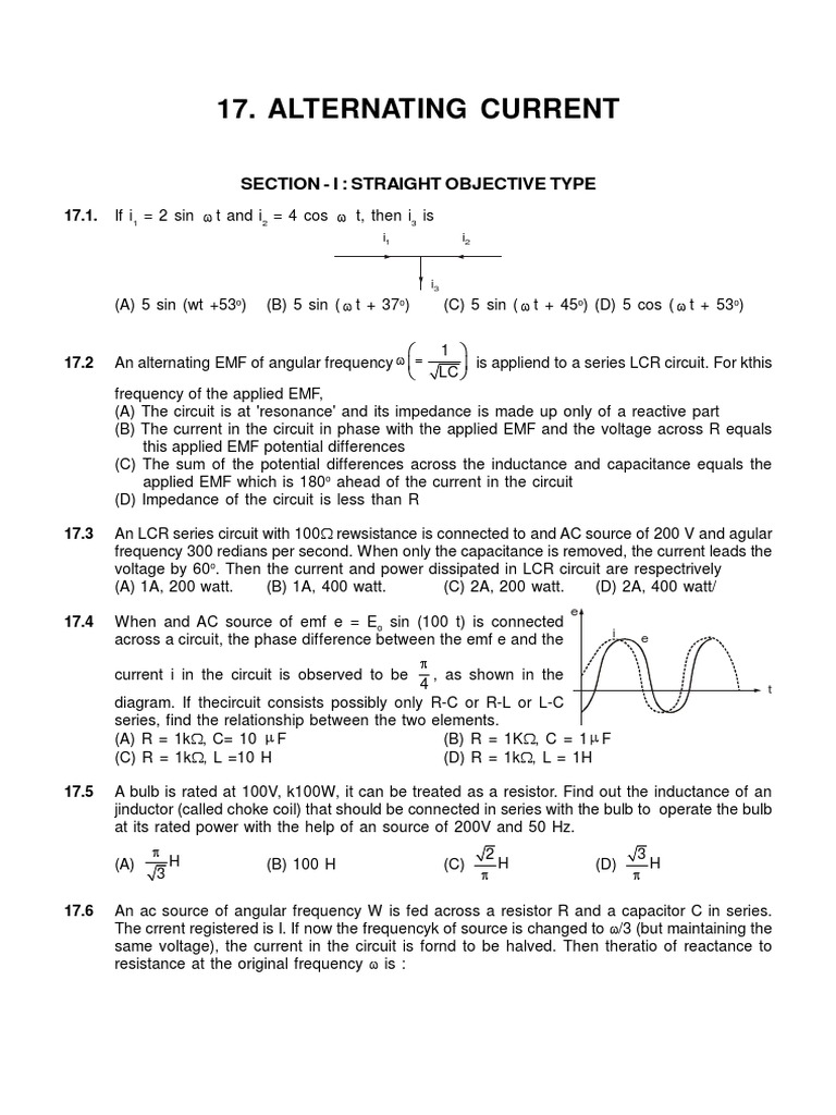 Alternating Current PDF | PDF | Series And Parallel Circuits | Inductor