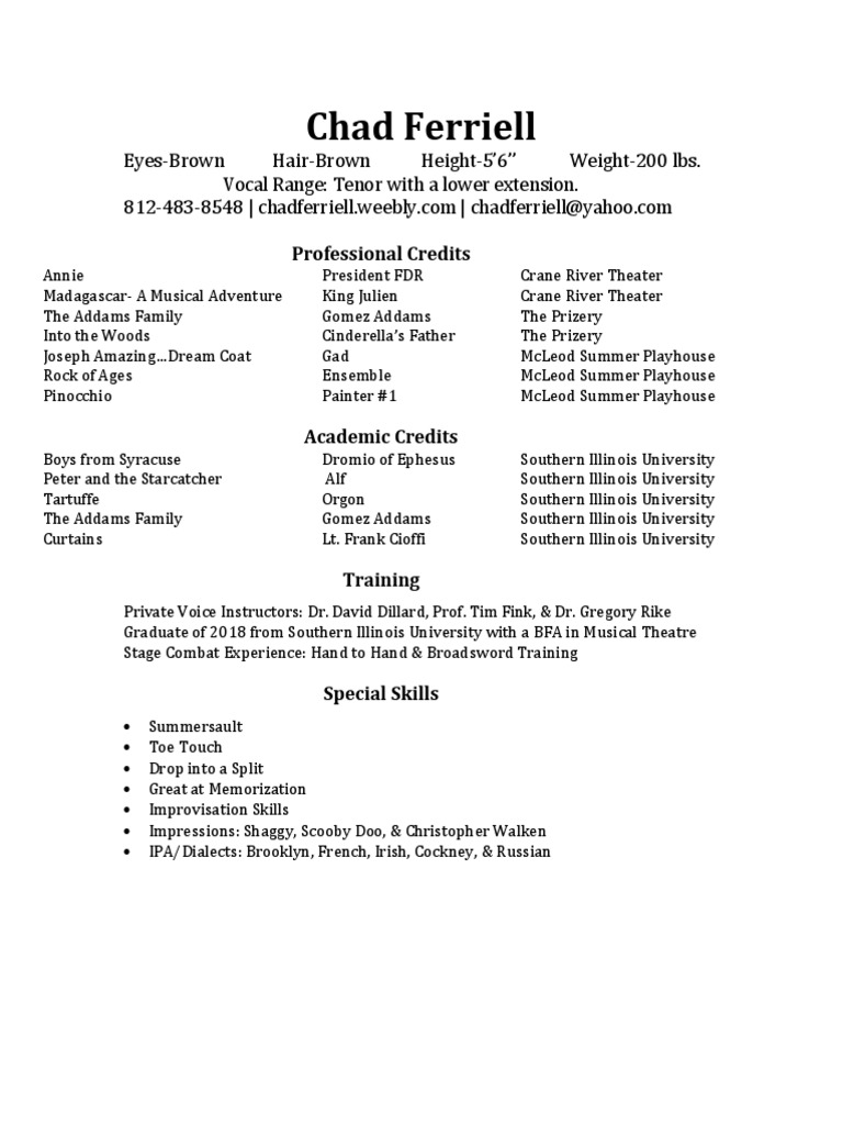 Current Resume of Chad | PDF