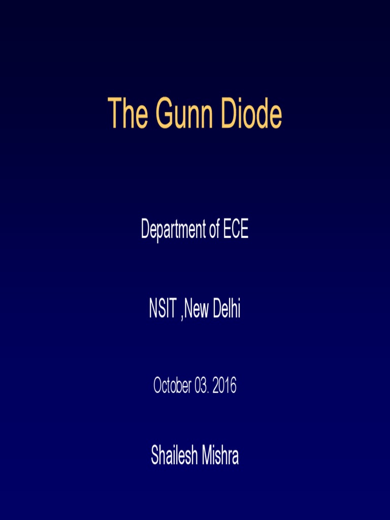 Gunn Diode and Two-Valley Theory | PDF | Resonance | Diode