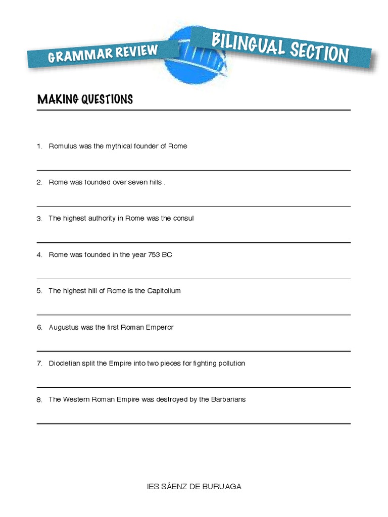 Grammar Review Unit 11 | PDF | Roman Empire | Ancient Romans